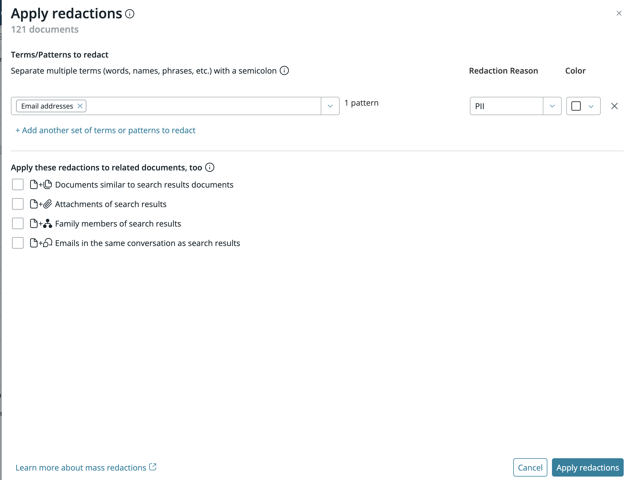 Mass redactions – DISCO