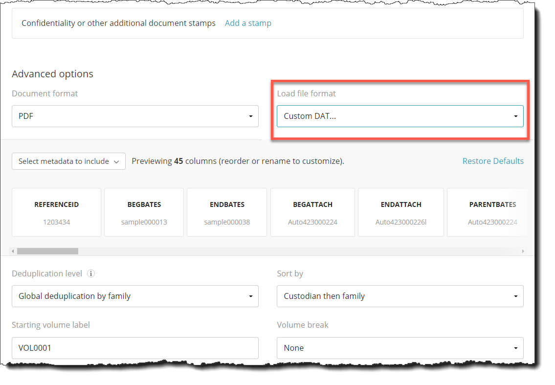 Production deduplication – DISCO