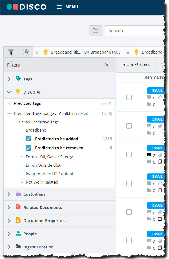 Using DISCO AI tag predictions – DISCO