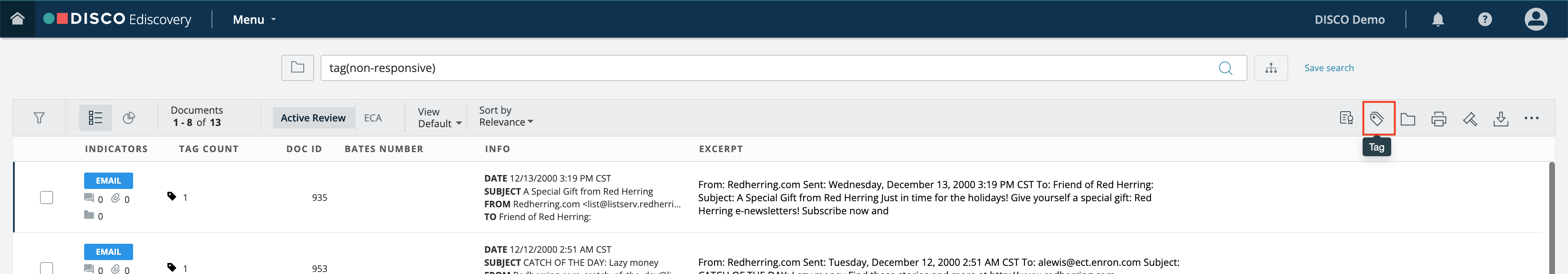 Working with tags – DISCO